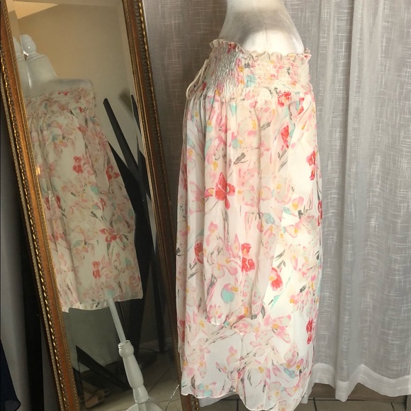 Topia | Dresses | Nwt Topia Off The Shoulder Floral Blouse Dress Sz M ...